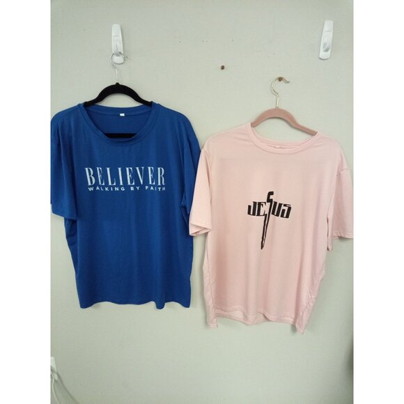 Shirts | Mens Pink Jesus Blue Believerwalking By Faith Religioustshirts ...
